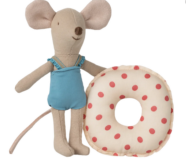 Beach mouse with float, Little sister - Red dot – Burlap Ranch Mercantile